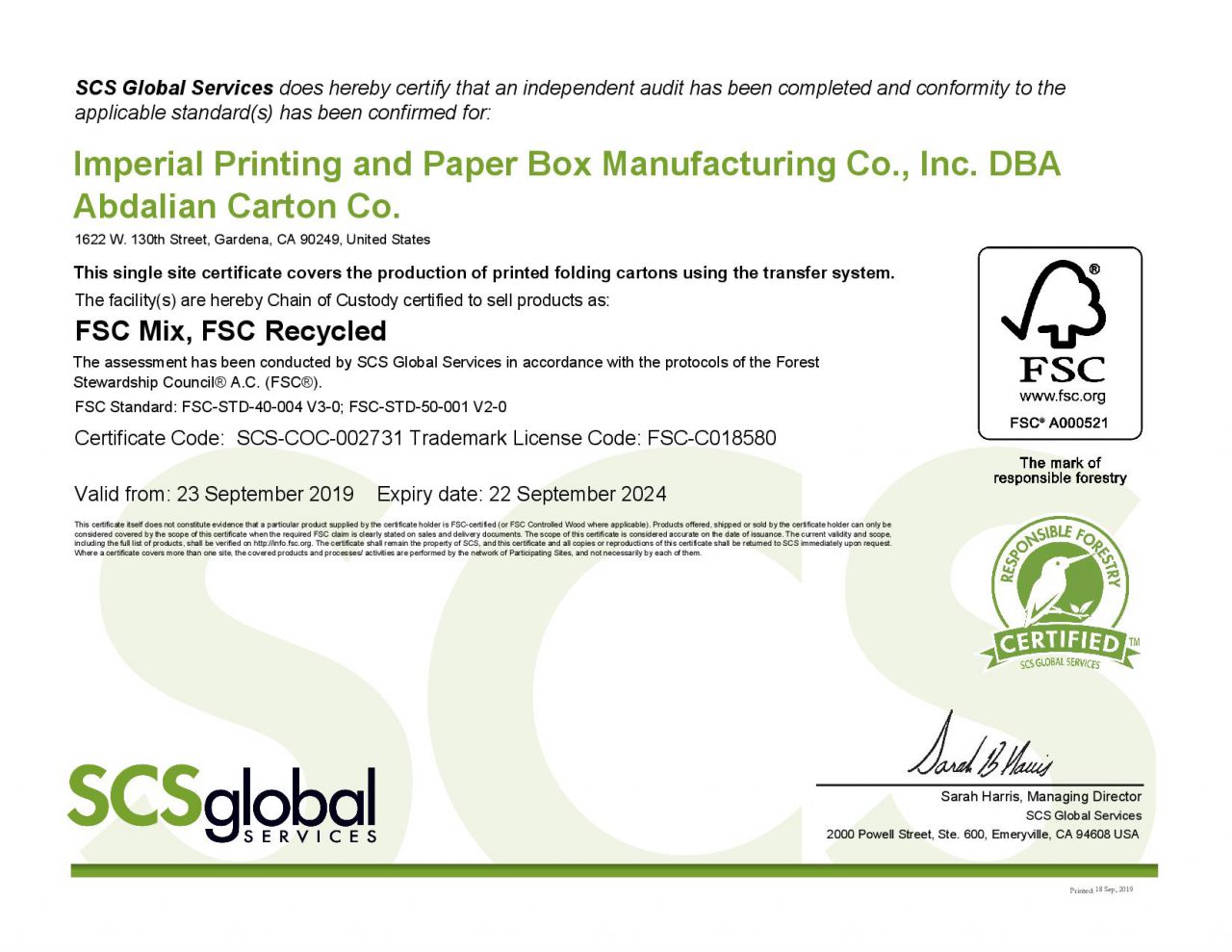 Eco Friendly Boxes | Imperial Printing | Manufacturer of Folding Cartons